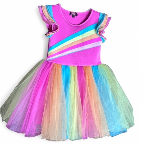 JoJo Siwa | Dresses | Jojo Siwa Tutu Rainbow Skater Dress Nickelodeon ...
